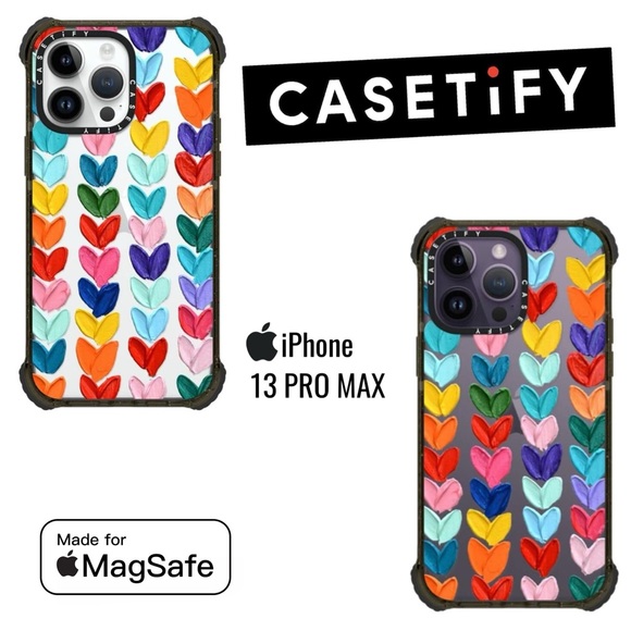 Casetify | Accessories | Casetify Rainbow Textured Heart Daub Ultra ...